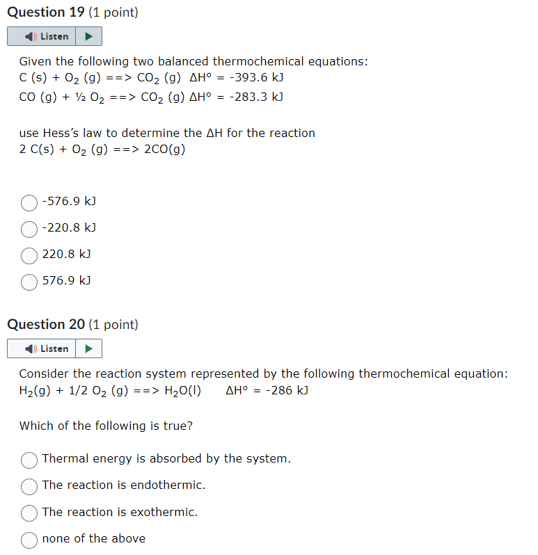 Solved Given the following two balanced thermochemical | Chegg.com
