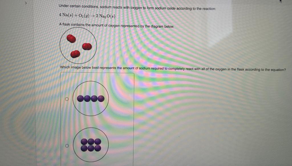 Solved Under certain conditions, sodium reacts with oxygen | Chegg.com