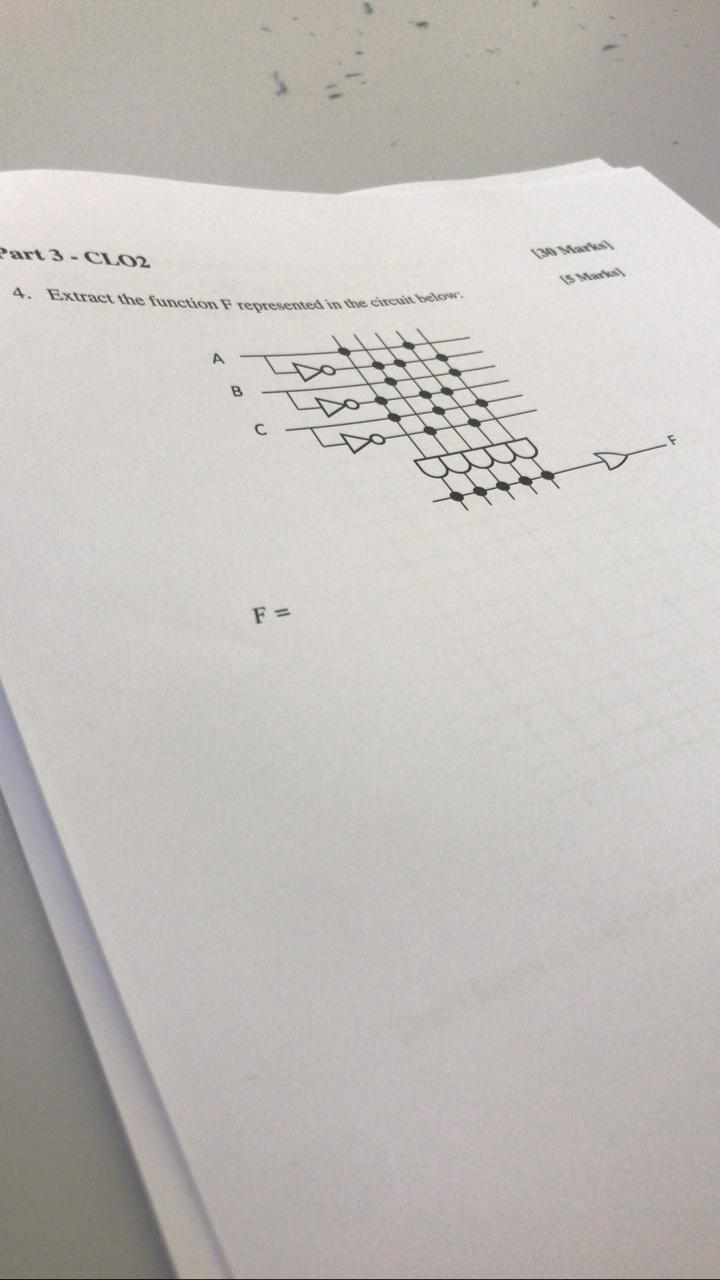 Solved Part 3 - CLO2 4. Extract the function represented in | Chegg.com