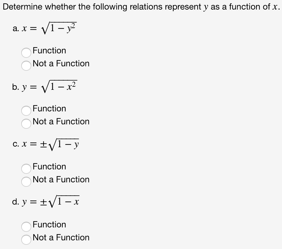 Solved Determine Whether The Following Relations Represent Y