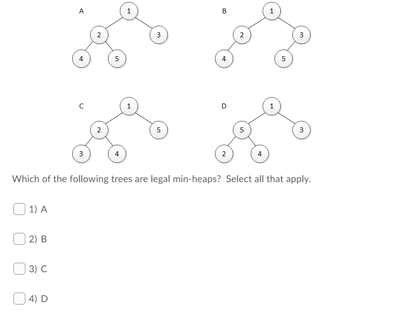 Solved A B 2 3 2 3 4. 5 4 5 1 D 1 2 5 5 3 3 4 2 4 Which Of 