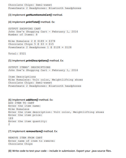 Solved This program extends an "Online shopping cart" | Chegg.com