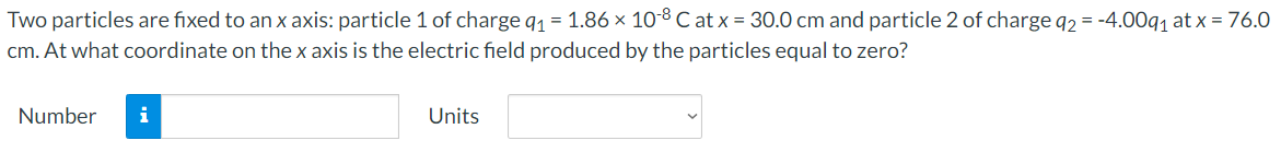 Solved Two particles are fixed to an x axis: particle 1 of | Chegg.com
