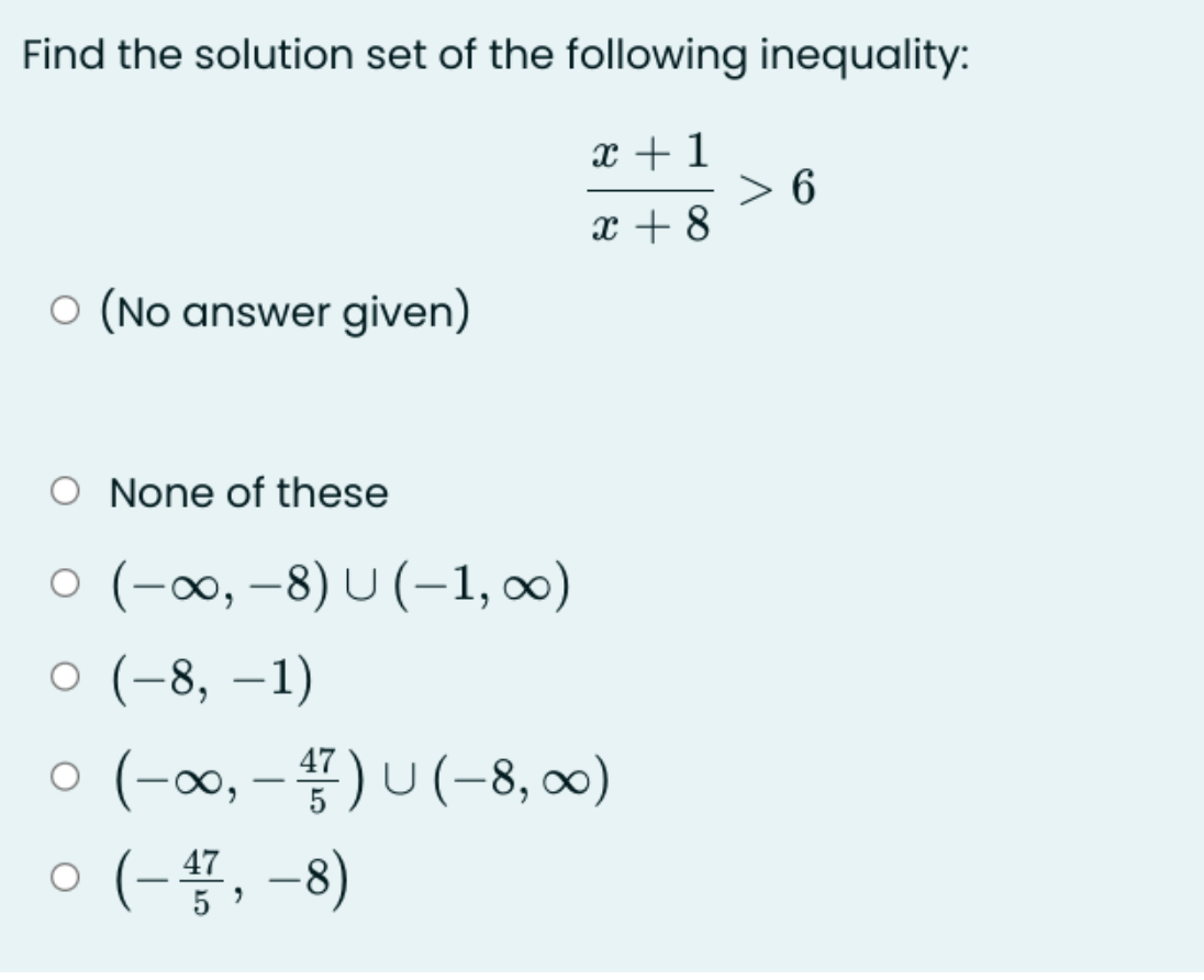 Solved Find the solution set of the following | Chegg.com