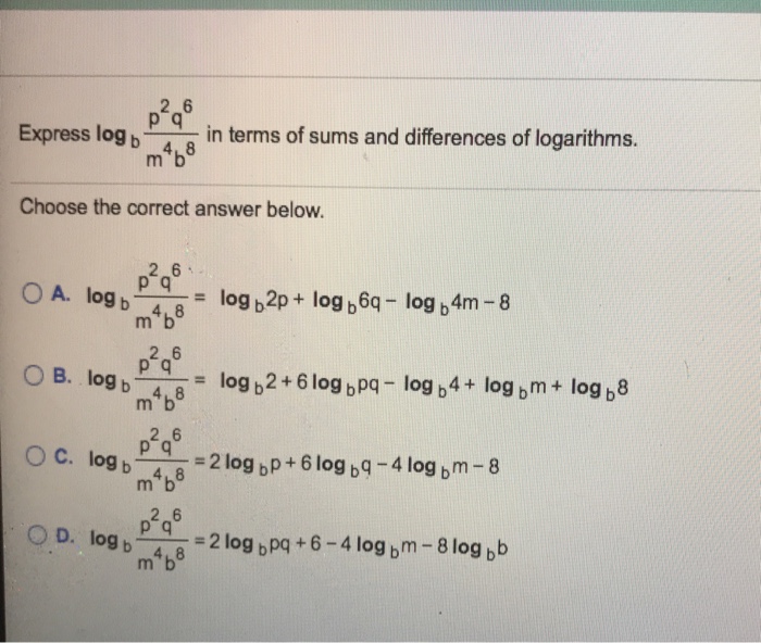 Solved 2,6 4,8 Choose the correct answer below. p q Express | Chegg.com