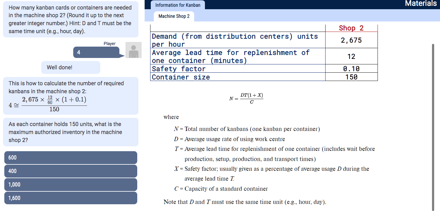 Solved How many kanban cards or containers are needed in the | Chegg.com