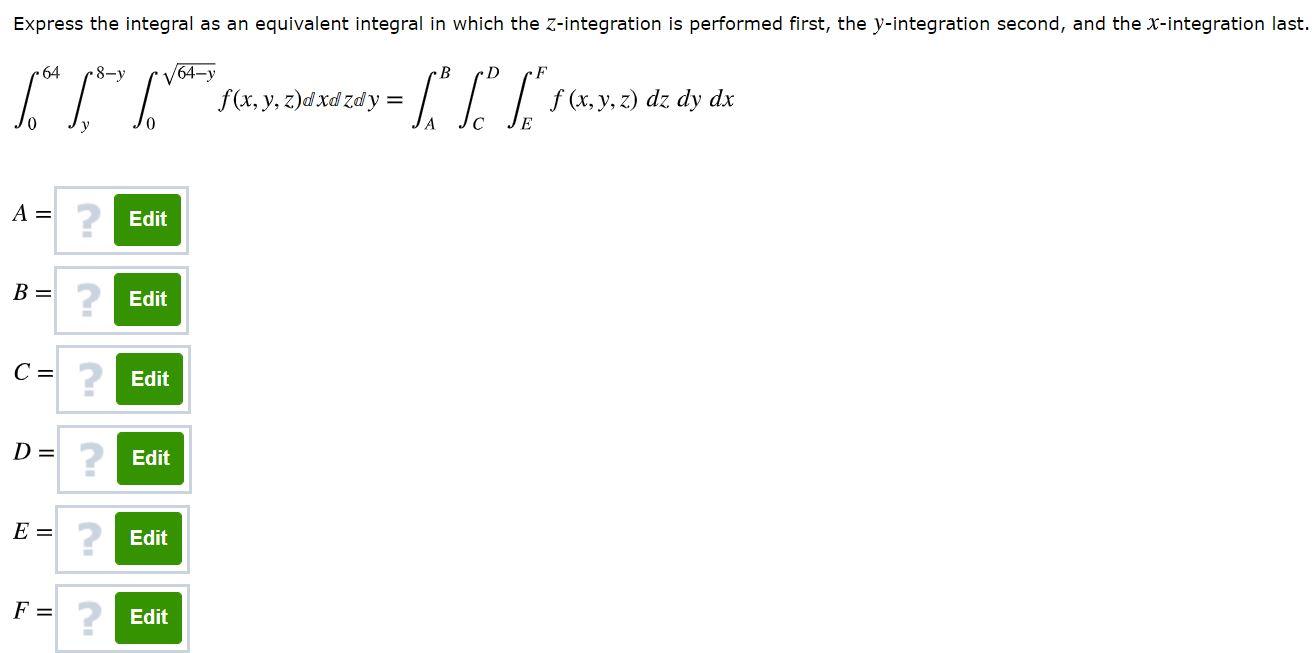 Solved Express the integral as an equivalent integral in | Chegg.com