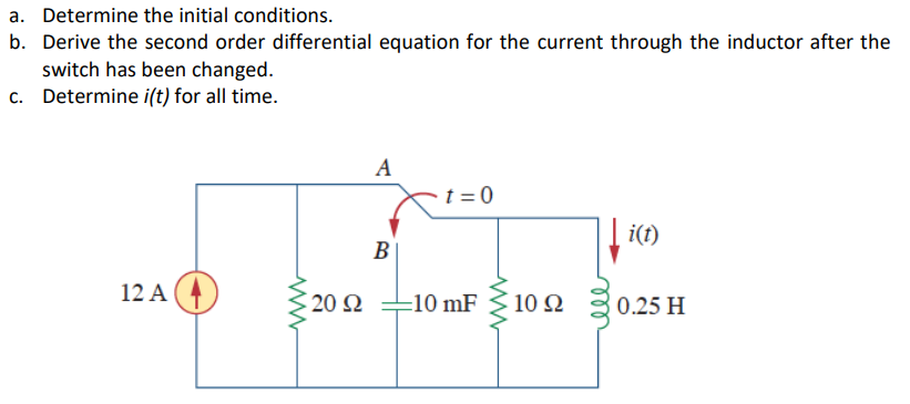 Solved a. Determine the initial conditions. b. Derive the | Chegg.com