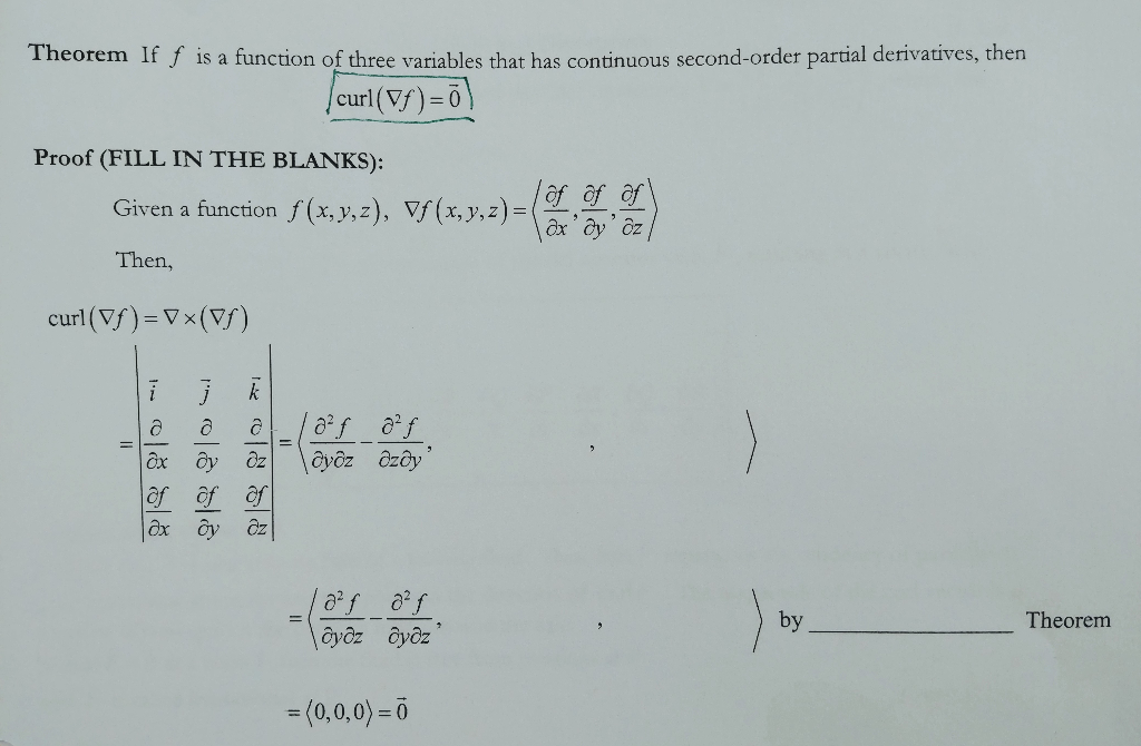Solved Theorem If f is a function of three variables that | Chegg.com