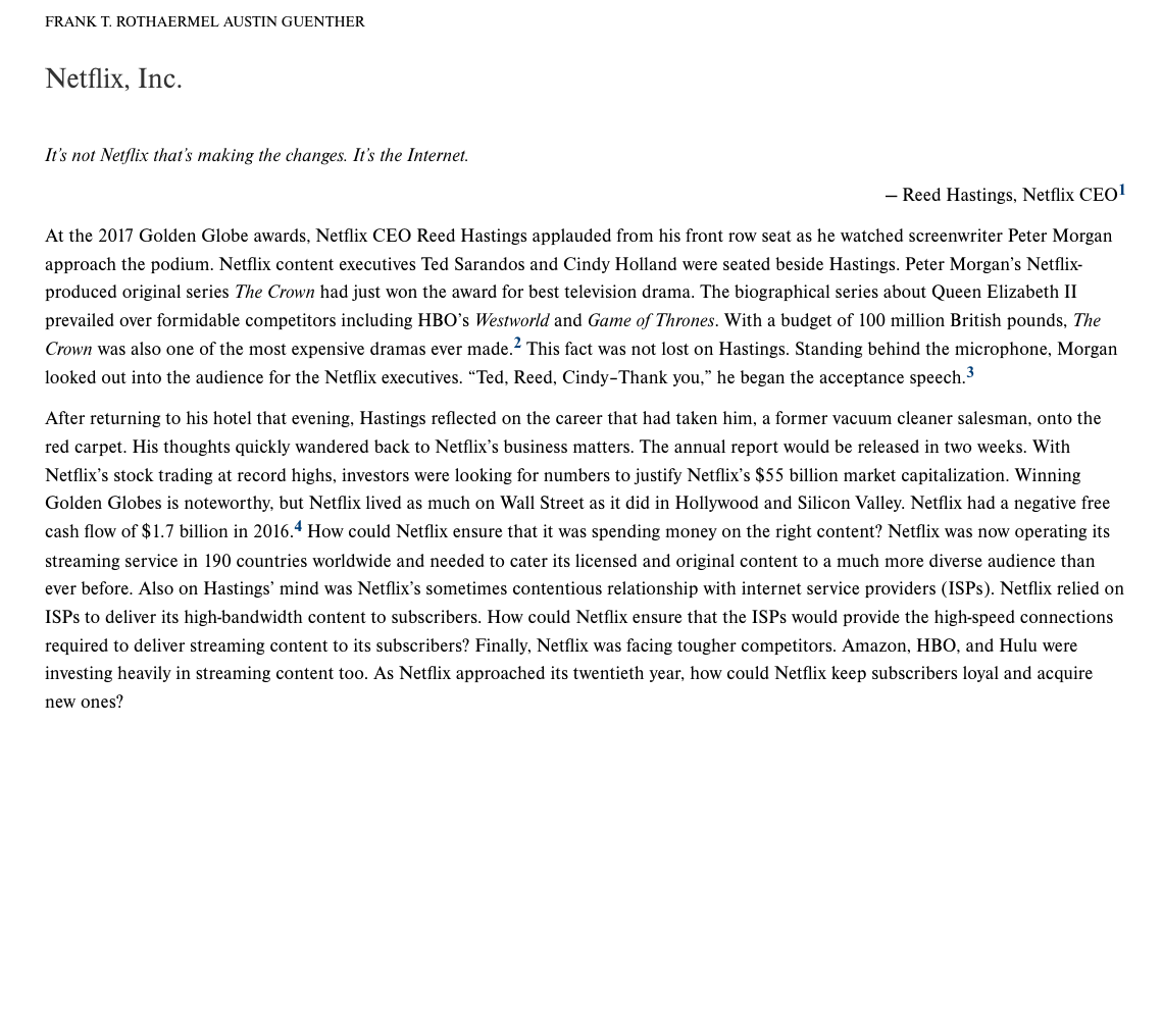 Solved 1) What are Netflix's resources, capabilities, and | Chegg.com