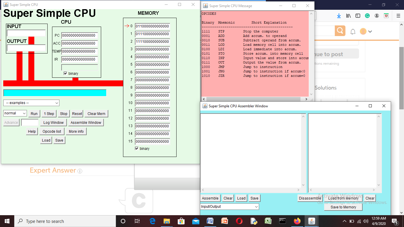 2 Write An Assembly Program Using Super Simple Cpu 5004