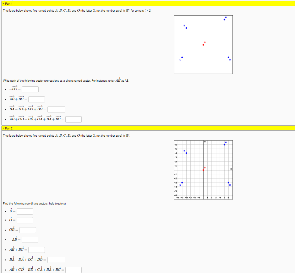 Solved Part 1 The figure below shows five named points A, B, | Chegg.com