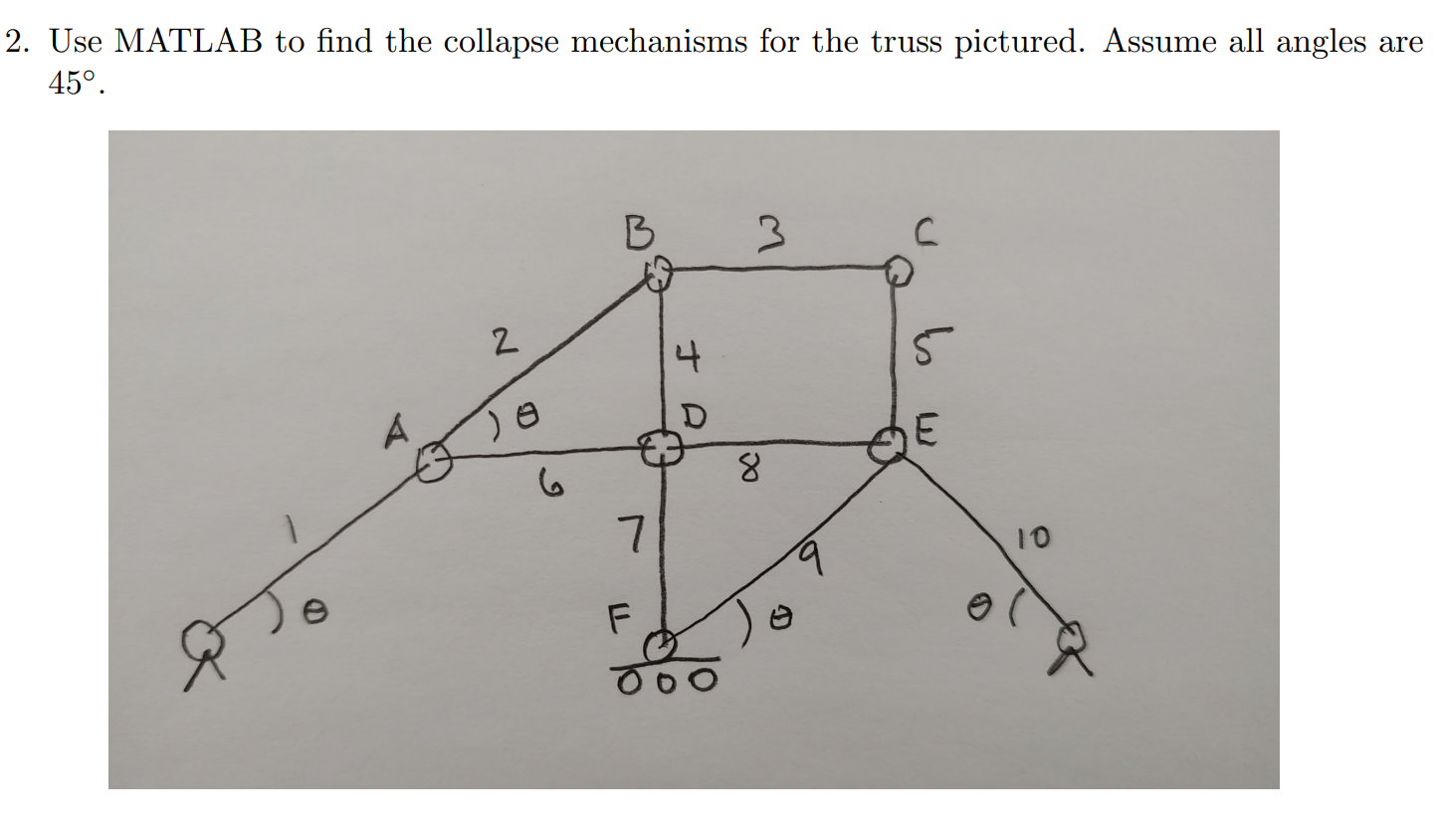 Solved Use MATLAB to find the collapse mechanisms for the | Chegg.com