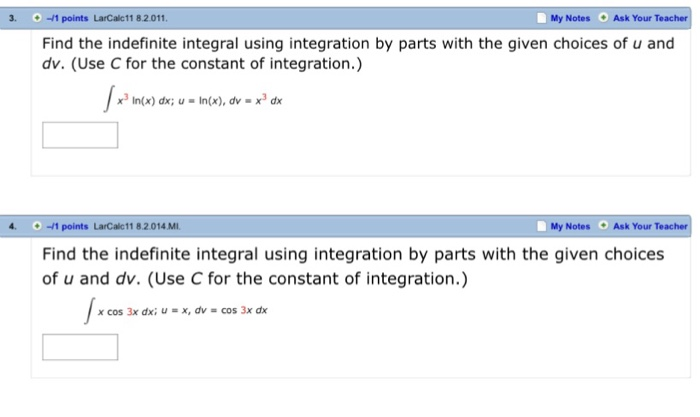 Solved 3.-1 points LarCalc11 8.2.011 My Notes Ask Your | Chegg.com Solved 3.-1 points LarCalc11 8.2.011 My Notes Ask Your | Chegg.com