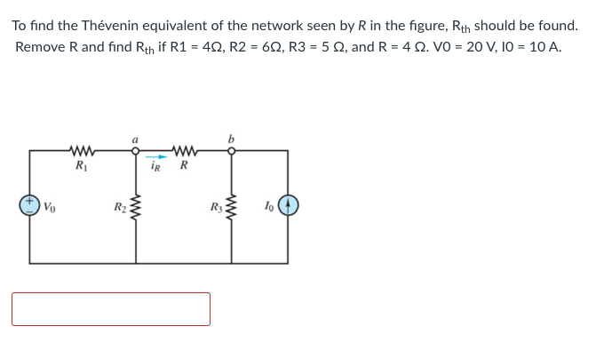 Solved To find the Thévenin equivalent of the network seen | Chegg.com