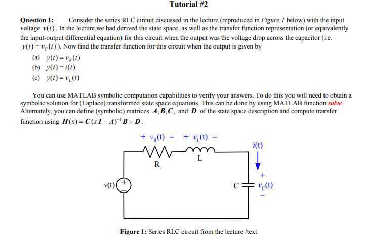 Solved Tutorial #2 Question 1 Consider the series RLC | Chegg.com