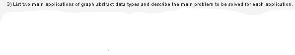 Solved 3) List two main applications of graph abstract data | Chegg.com