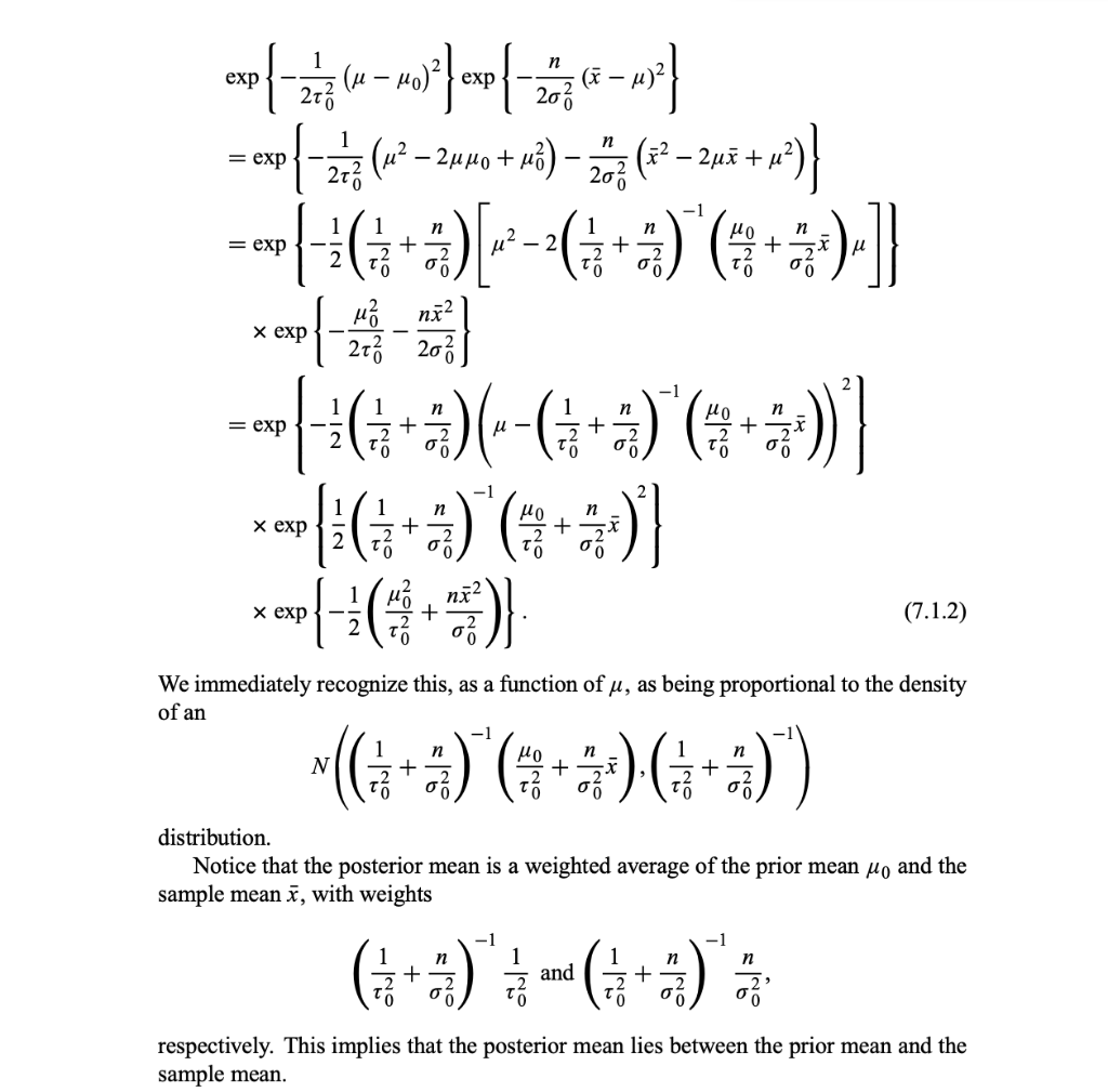 Solved 7.2.2 For the model discussed in Example 7.1.2 (in | Chegg.com