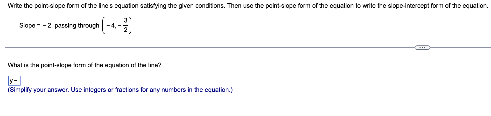 Solved Write the point-slope form of the line's equation | Chegg.com