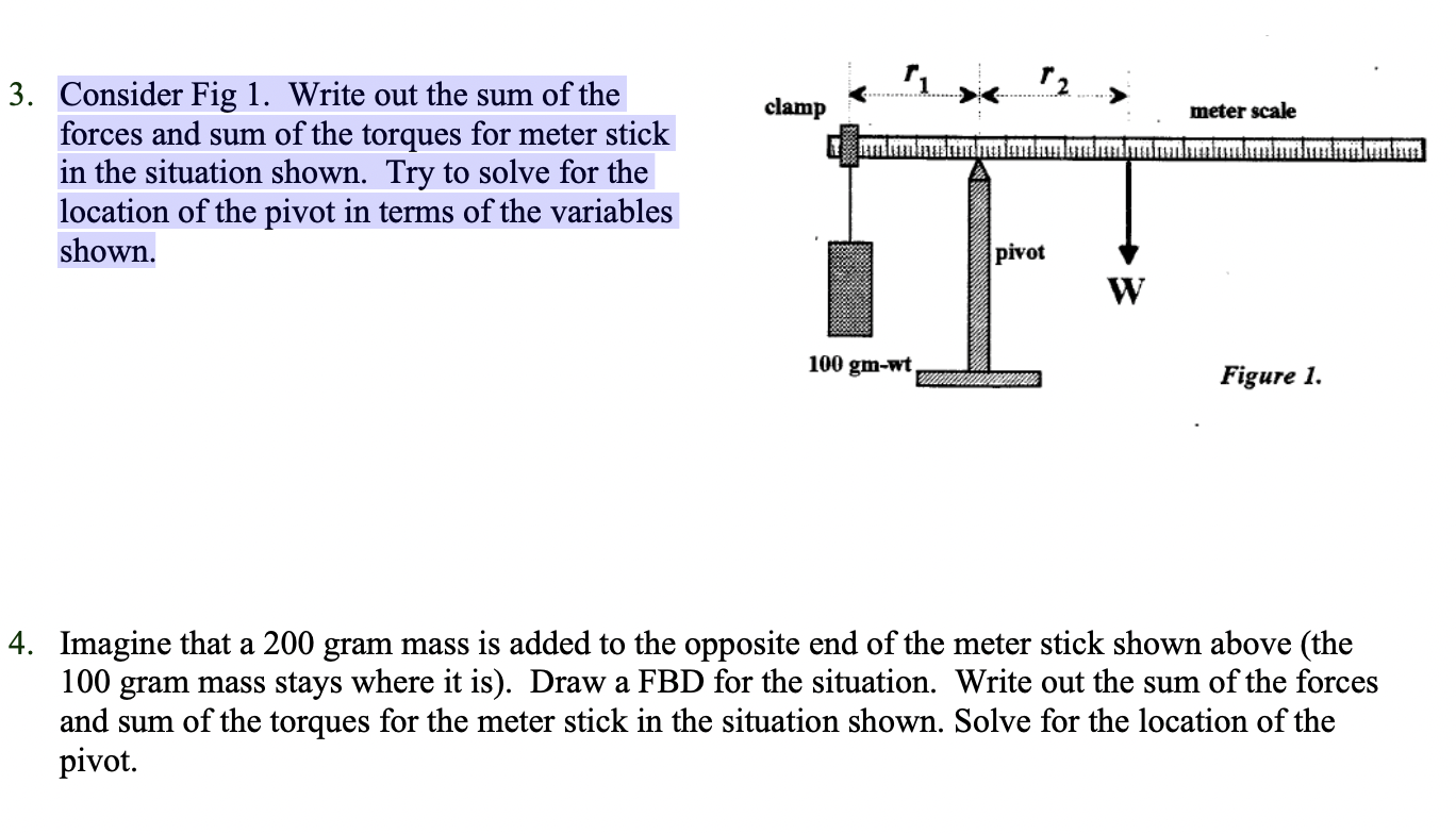Solved 3. Consider Fig 1. Write out the sum of the forces | Chegg.com