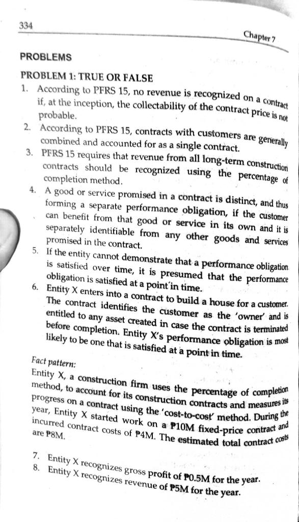 Solved PROBLEMS PROBLEM 1: TRUE OR FALSE 1. According to | Chegg.com