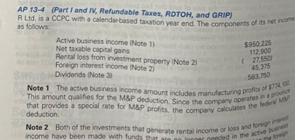 Solved AP 13-4 (Part I and IV, Refundable Taxes, ROTOH, and | Chegg.com