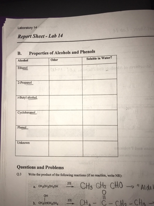 Solved Laboratory 14 Report Sheet - Lab 14 B. Properties of | Chegg.com