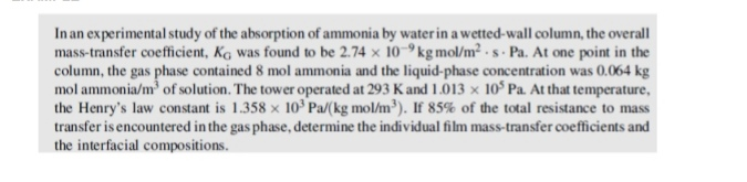 Solved In An Experimental Study Of The Absorption Of Ammonia Chegg solved-in-an-experimental-study-of-the-absorption-of-ammonia-chegg