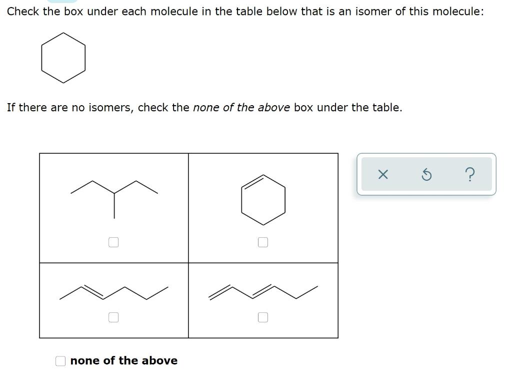 Solved Check the box under each molecule in the table below | Chegg.com
