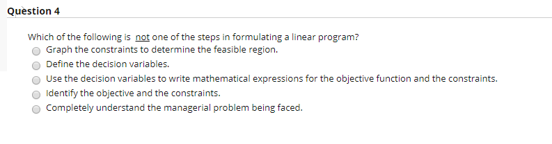 Solved Question 4 Which of the following is not one of the | Chegg.com