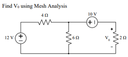 Solved Find V0 ﻿using Mesh Analysis | Chegg.com