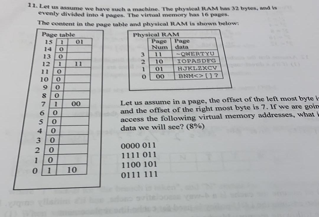 Solved 1 NOTO 12 O 11. Let us assume we have such a machine. | Chegg.com