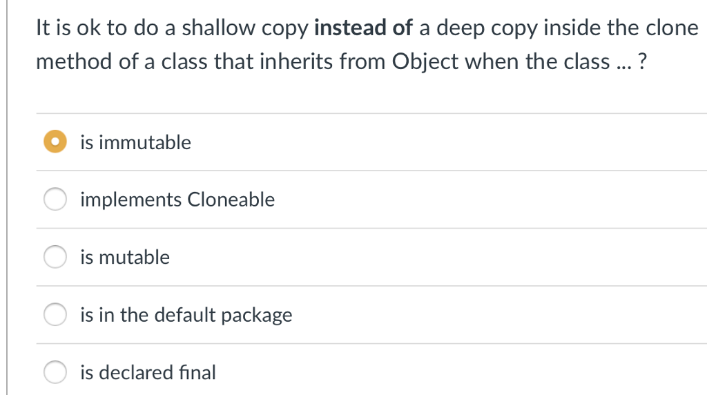 Solved It is ok to do a shallow copy instead of a deep copy | Chegg.com