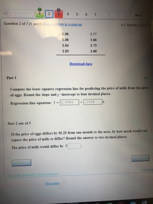 Solved 1 2 Next 4 2 Section Exercise 2 uestion 2 of 7 (1 | Chegg.com Solved 1 2 Next 4 2 Section Exercise 2 uestion 2 of 7 (1 | Chegg.com