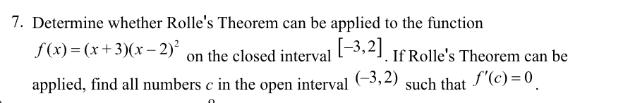 Solved Determine whether Rolle's Theorem can be applied to | Chegg.com