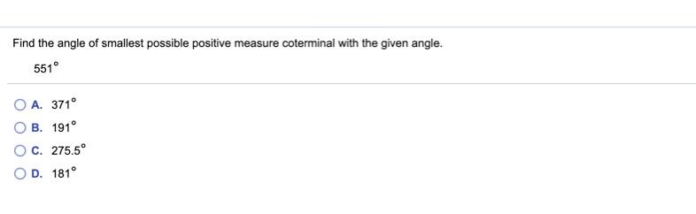 Solved Find the angle of smallest possible positive measure | Chegg.com