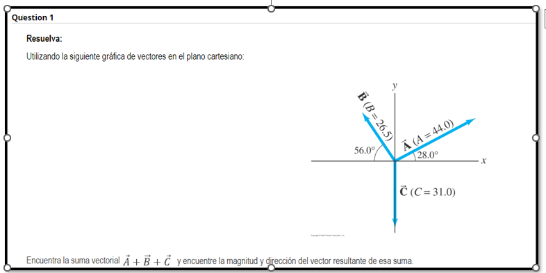 Solved Using the following graph of vectors in the Cartesian | Chegg.com