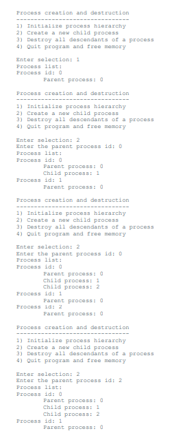 Solved Objective: To simulate process creation and | Chegg.com