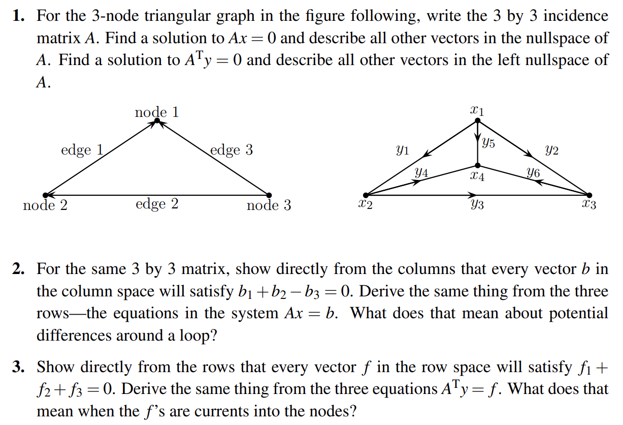 Solved 1 For The 3 Node Triangular Graph In The Figure