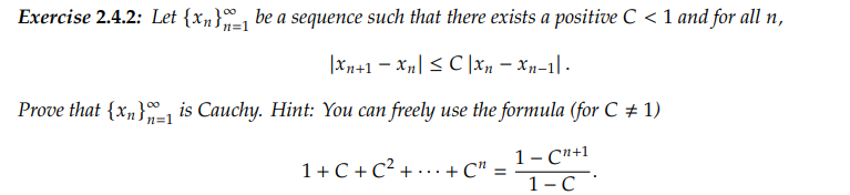 Solved Exercise 2.4.2: Let {xn}n=1∞ be a sequence such that | Chegg.com