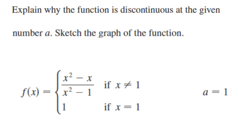 Solved Explain why the function is discontinuous at the | Chegg.com