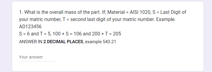 Solved Q1. Create the part shown in FIGURE Q1 using | Chegg.com