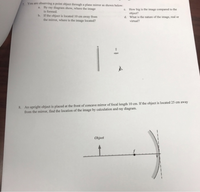 Solved You are observing a point object through a plane | Chegg.com