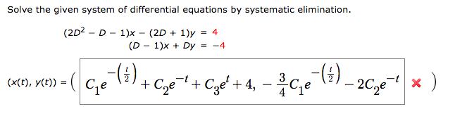 Solved Solve the given system of differential equations by | Chegg.com