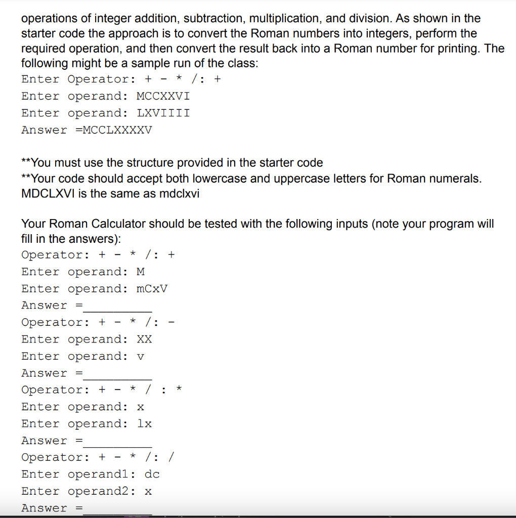 Solved Use the attached starter code to design and implement | Chegg.com