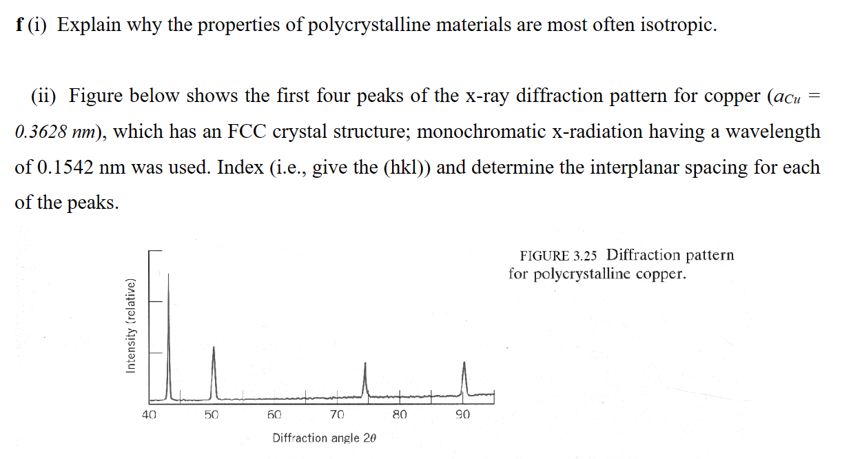 Solved f (i) Explain why the properties of polycrystalline | Chegg.com