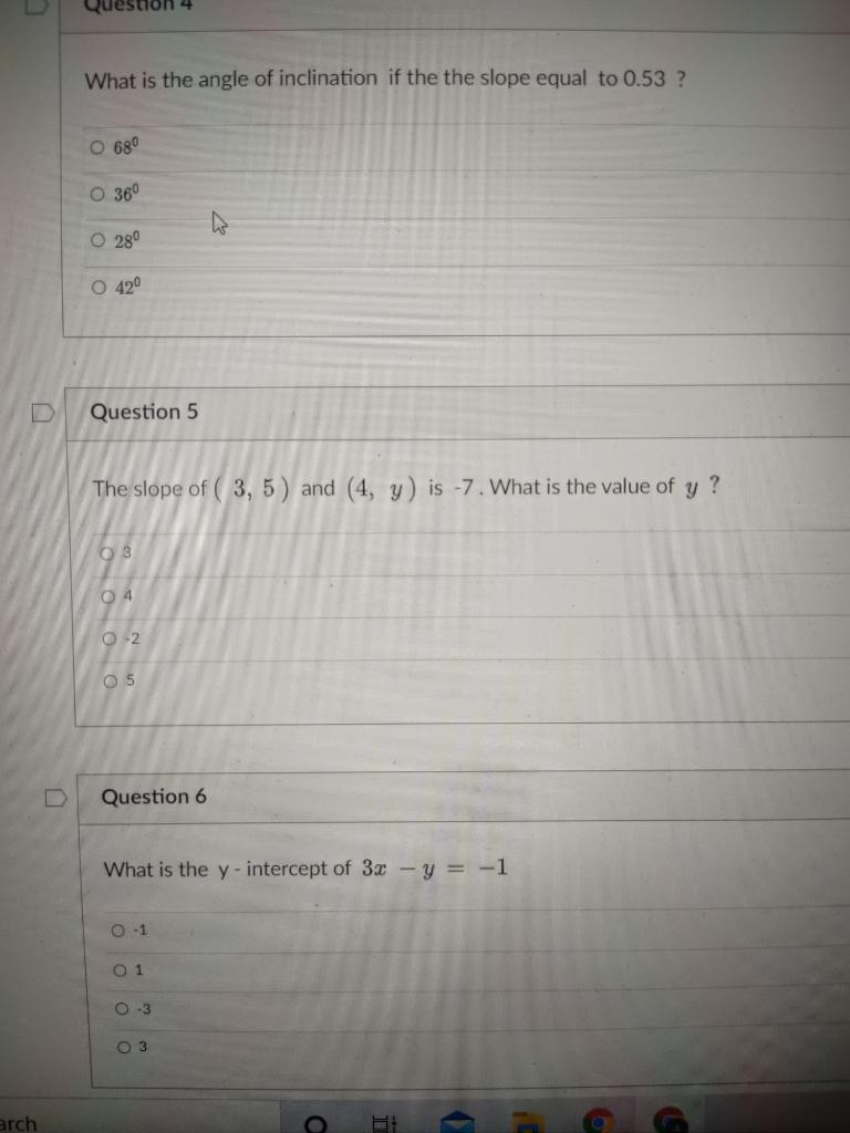 Solved Question 4 What is the angle of inclination if the | Chegg.com