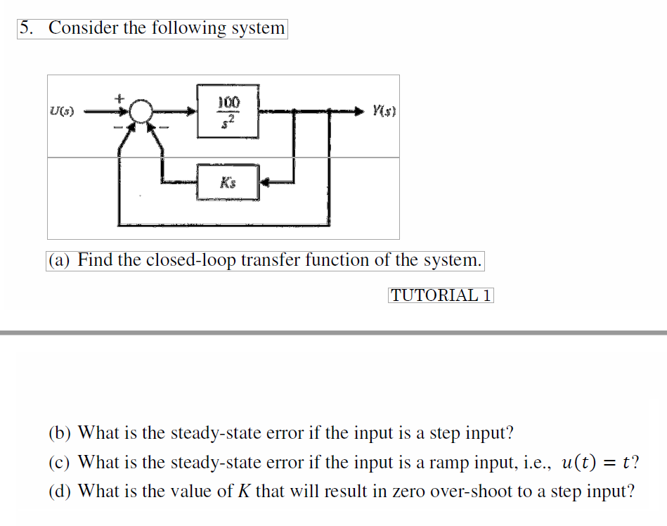 Solved Consider the following systenm Ks (a) Find the | Chegg.com