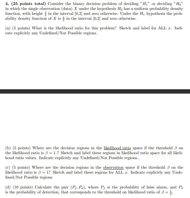 4, (25 points total) Consider the binary decision | Chegg.com