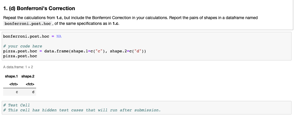 Problem 1: Post-Hoc Tests Recently, your local | Chegg.com
